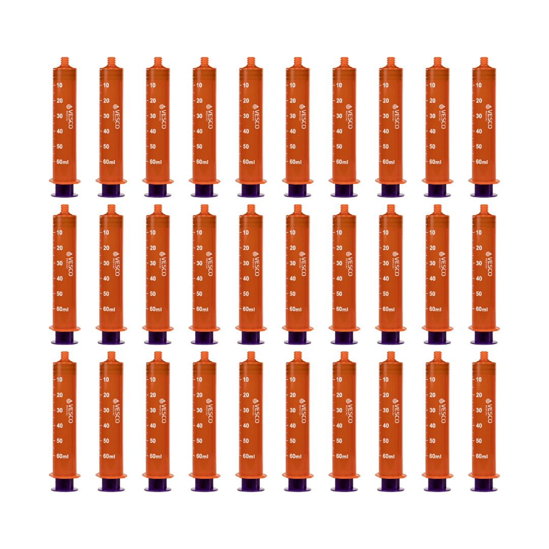 Vesco Medical ENFit Amber Syringes 60ml - Pack of 30 - Walmart.com
