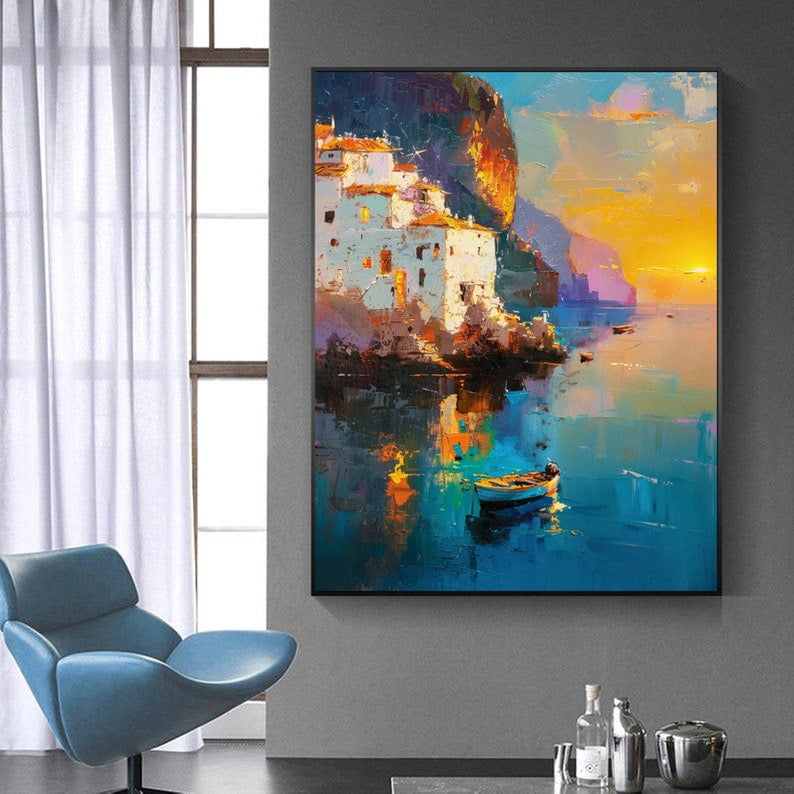 Vesco Mediterranean Scenery Handmade Poster, 24x36 UNFFRAMED - Walmart.com