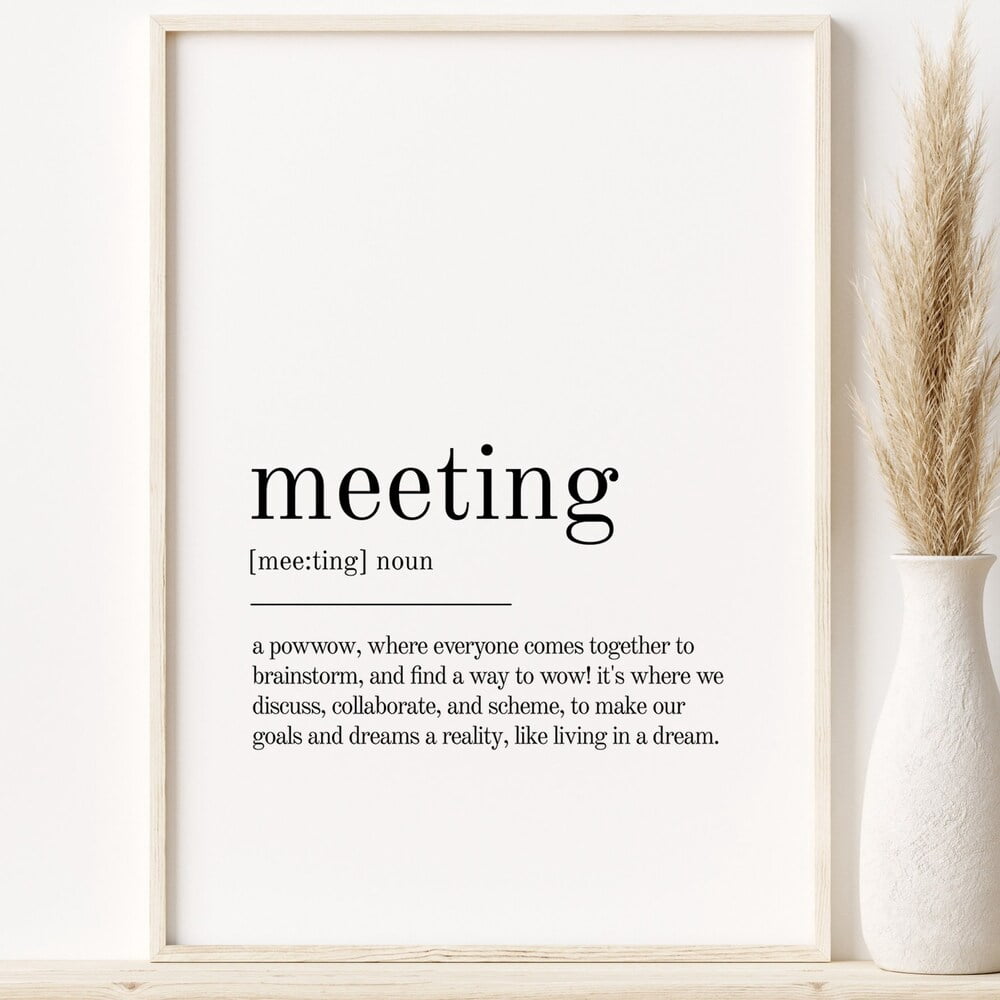 Vesco Meeting Definition Print, Wall Art Prints, Printable Art, Quote ...