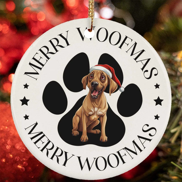 Vesco Merry Woofmas Rhodesian Ridgeback Dog Paw Lover Christmas ...