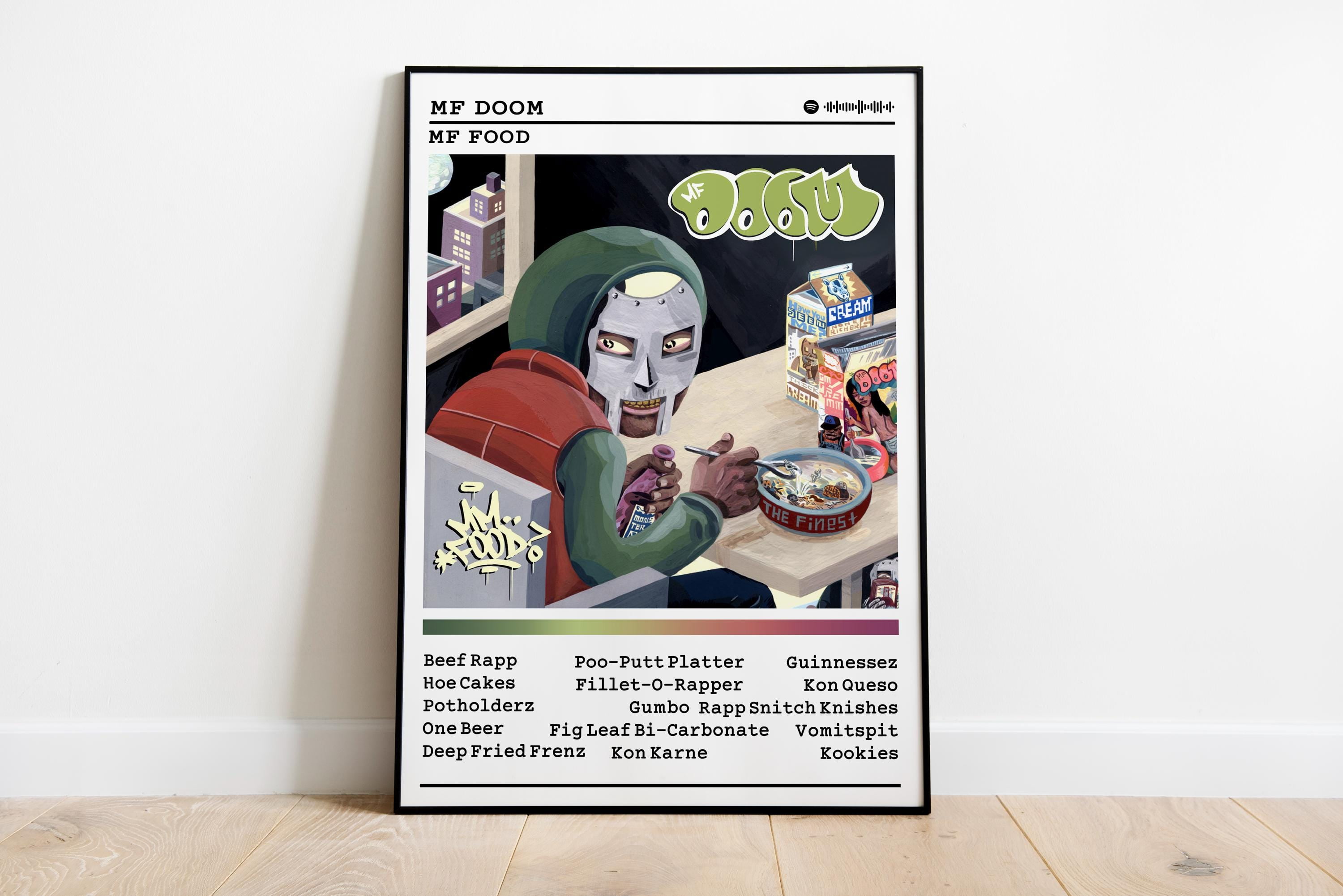 Vesco Mf Doom Mm Food Album Poster: Rap Music Wall Art UNFRAMED, 12x18 ...