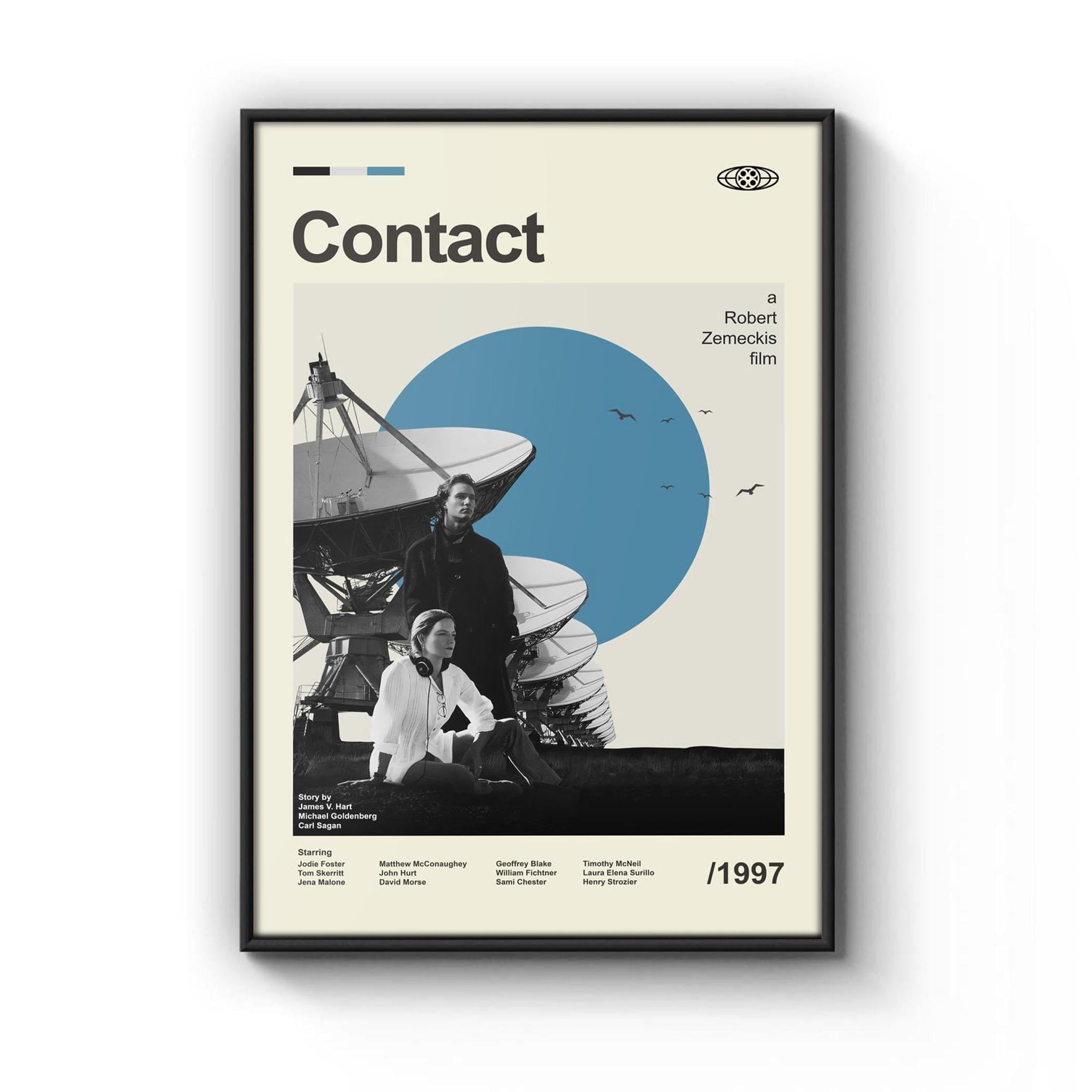 Vesco Mid Century Modern Contact Movie Poster, Retro Movie Print ...