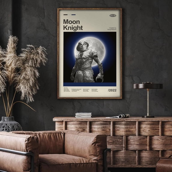 Vesco Mid Century Modern Moon Knight Movie Poster, Retro Movie Print ...