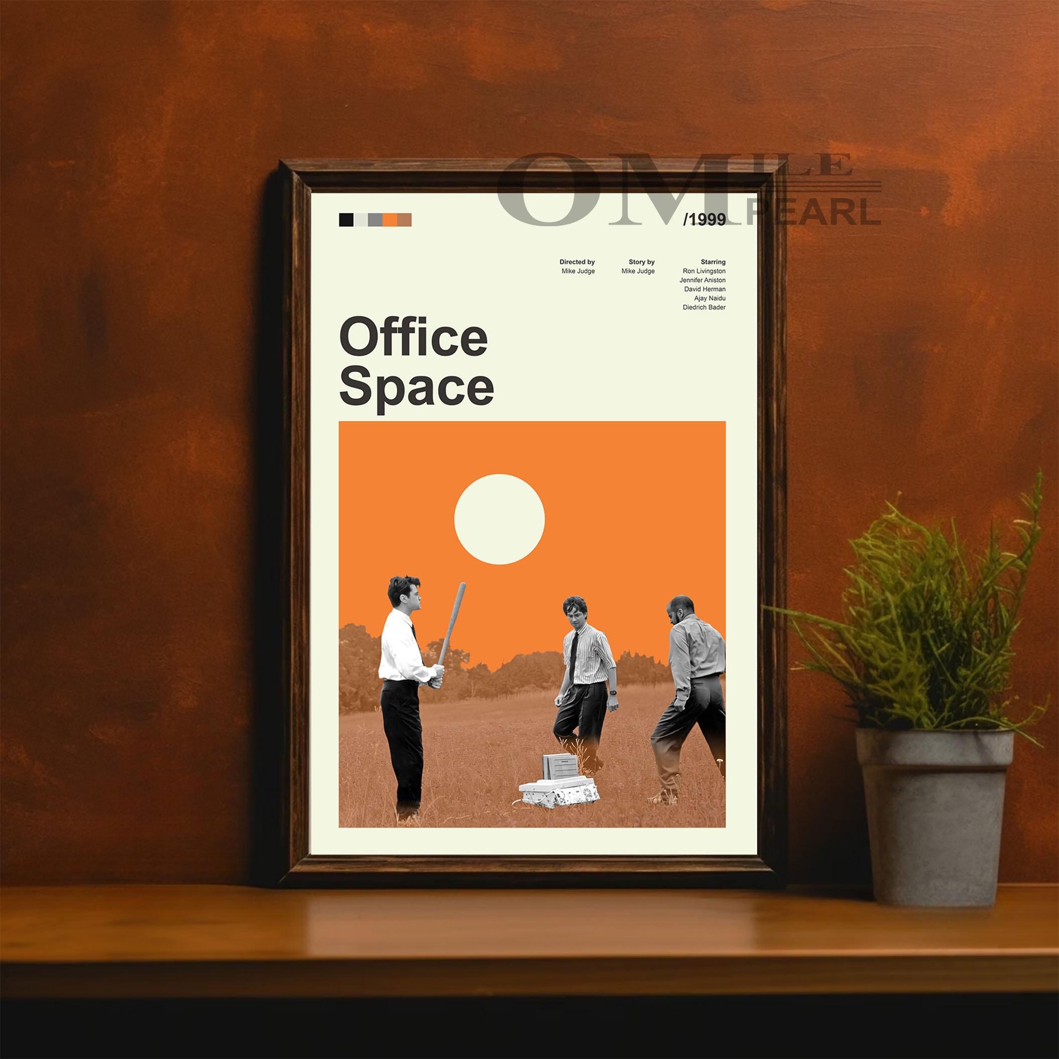 Vesco Mid Century Modern Office Space Movie Poster, Retro Movie Print ...