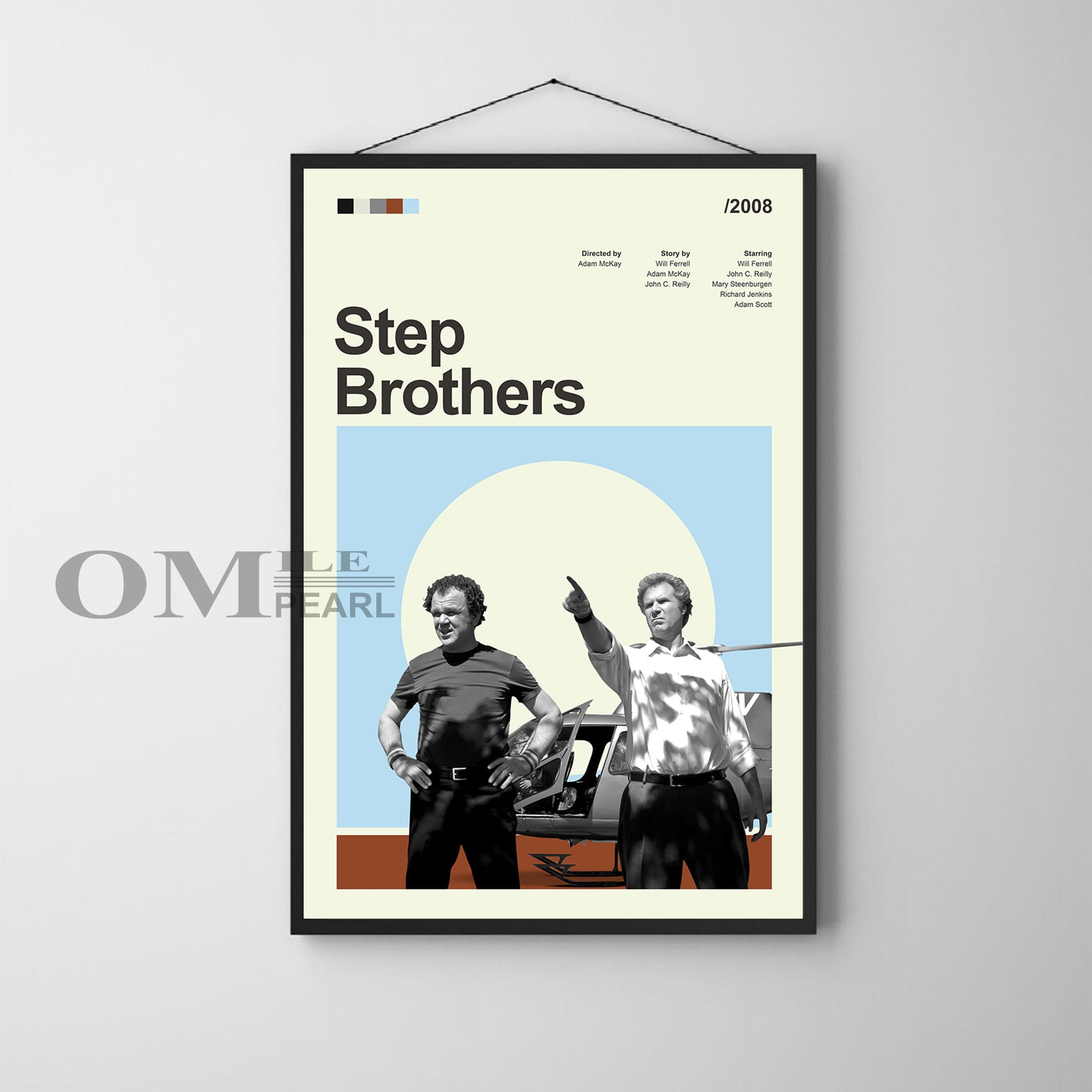 Vesco Mid Century Modern Step Brothers Movie Poster, Retro Movie Print ...