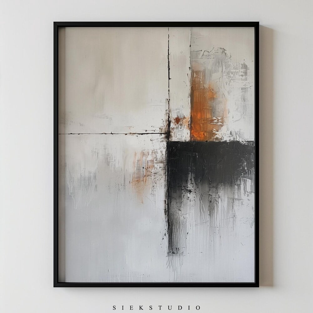 Vesco Minimalist Abstract Expressionism Art Black Poster, 8x12 ...