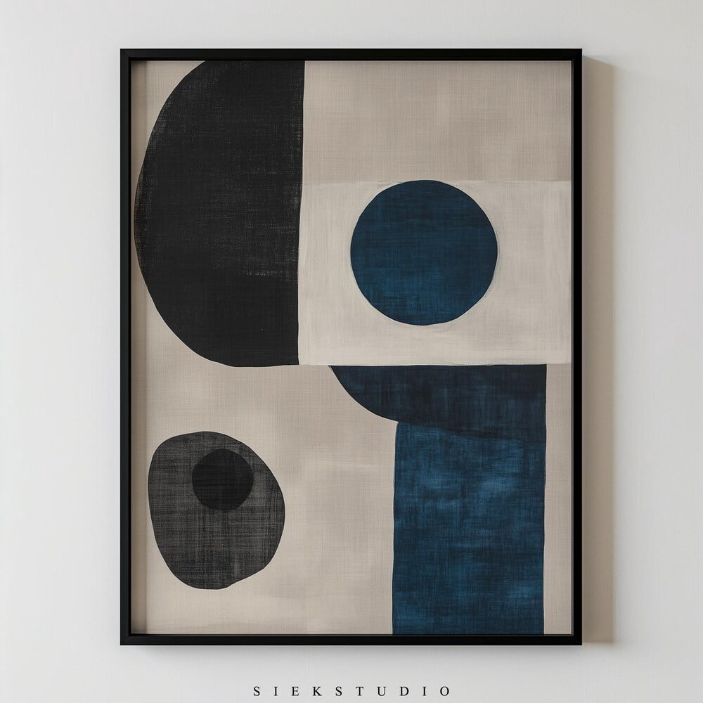 Vesco Minimalist Abstract Geometric Shapes Art Poster, 12x18 UNFFRAMED ...