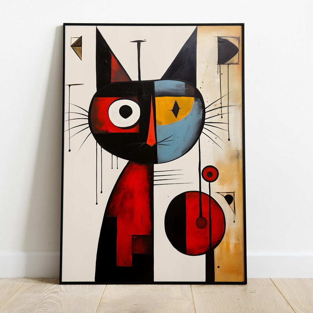 Vesco Miro Cat in Different Sizes and Abstract Poster, 24x36 UNFFRAMED ...