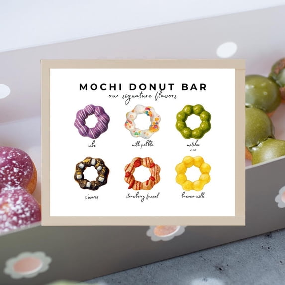 Vesco Mochi Donut Bar Sign for Wedding Poster, 8x12 UNFFRAMED - Walmart.com