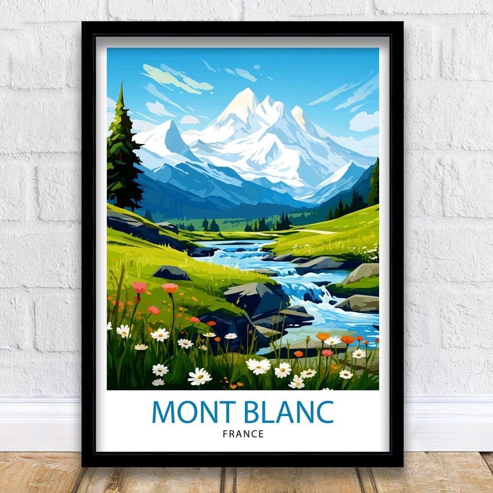 Vesco Mont Blanc France Travel Print Mont Blanc Wall Decor Art Print ...