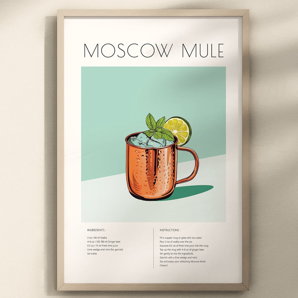 Vesco Moscow Mule Moscow Mule Moscow Mule Poster, 12x18 UNFFRAMED ...