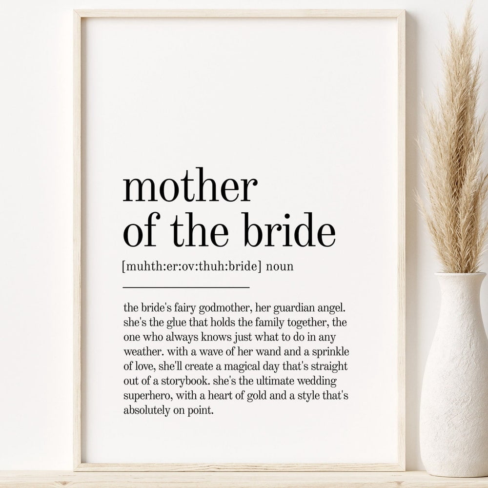 Vesco Mother The Bride Definition Print, Presents Art Print, 12x18 ...