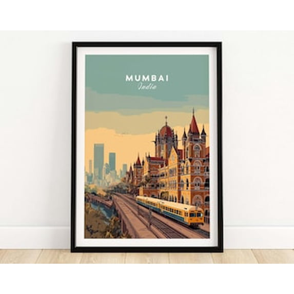Vesco Mumbai India Chhatrapati Shivaji Terminus Art Print - Histo, 8x12 ...