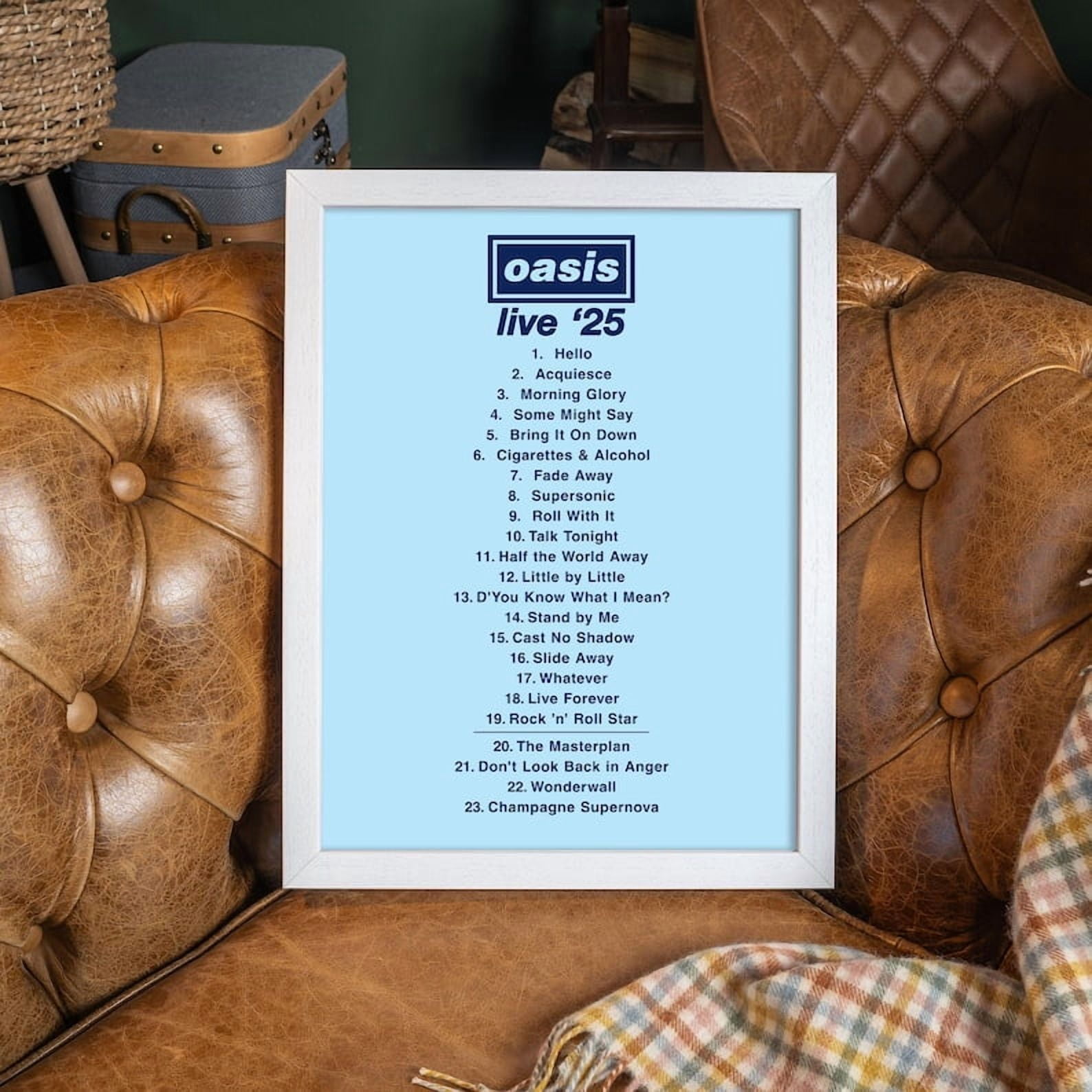 Vesco Oasis Live '25 Setlist Poster, Britpop Music Wall Art Print, 2025 ...