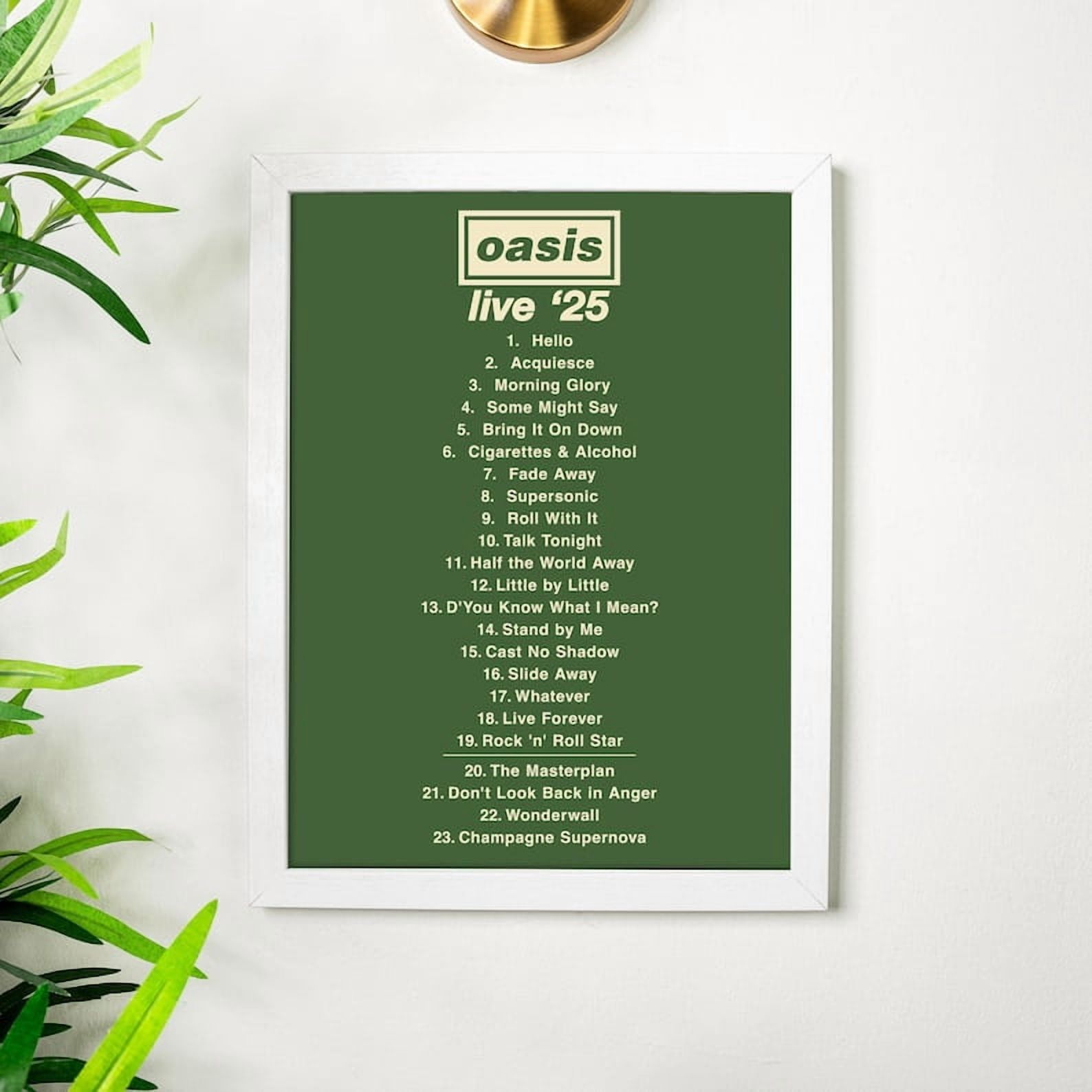 Vesco Oasis Live '25 Setlist Poster, Britpop Music Wall Art Print, 2025 ...