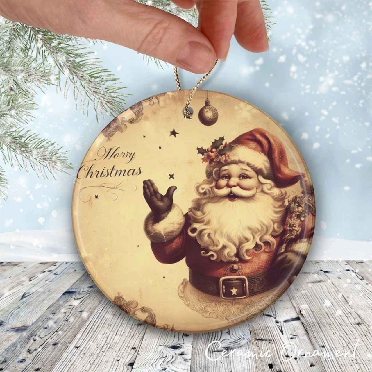 Vesco Old Fashioned s@nta Clause - Nostalgic Ceramic Xmas Ornament ...