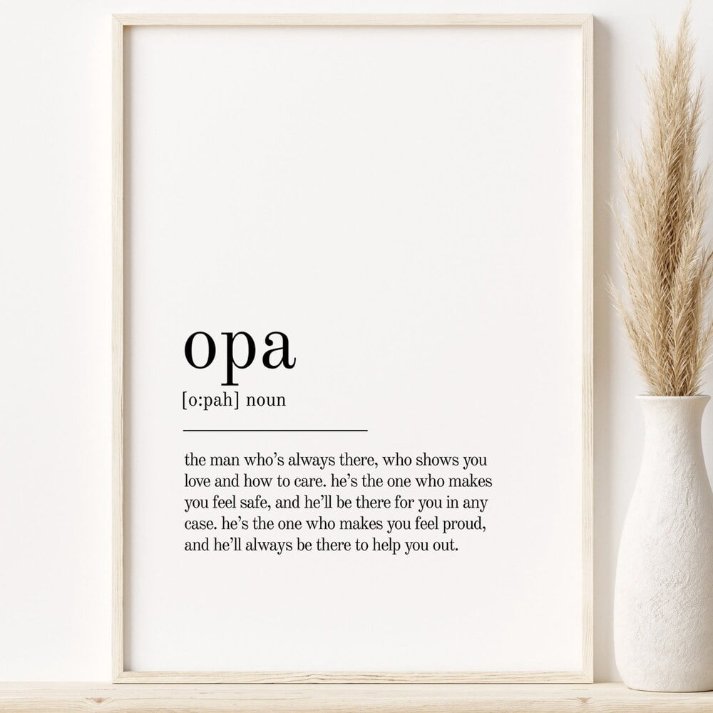 Vesco Opa Definition Print, Presents Present, Wall Art Prints,, 12x18 ...
