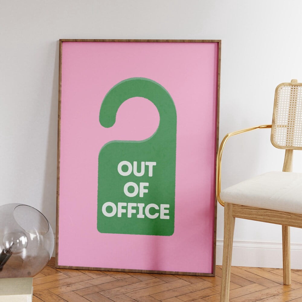 Vesco Out Office Print: Girly Retro Decor Sign Art Print, 16x24 ...