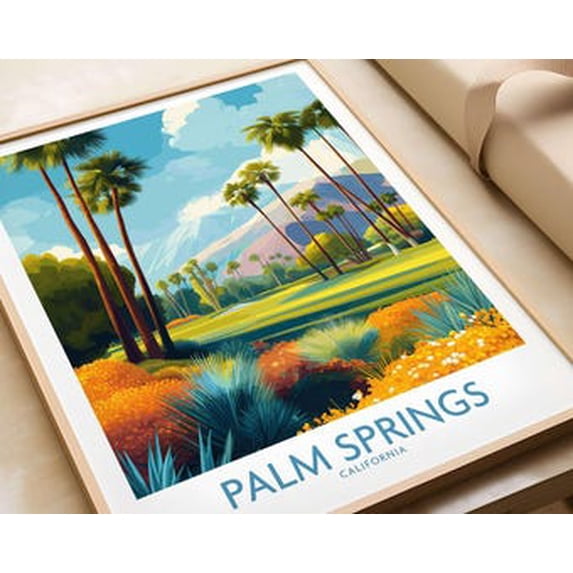 Vesco Palm Springs Vibrant Garden Art Print, Golf Course Art Prin, 8x12 ...