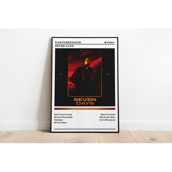Vesco Partynextdoor - Seven Days Album Poster: R&B Music Wall Art ...