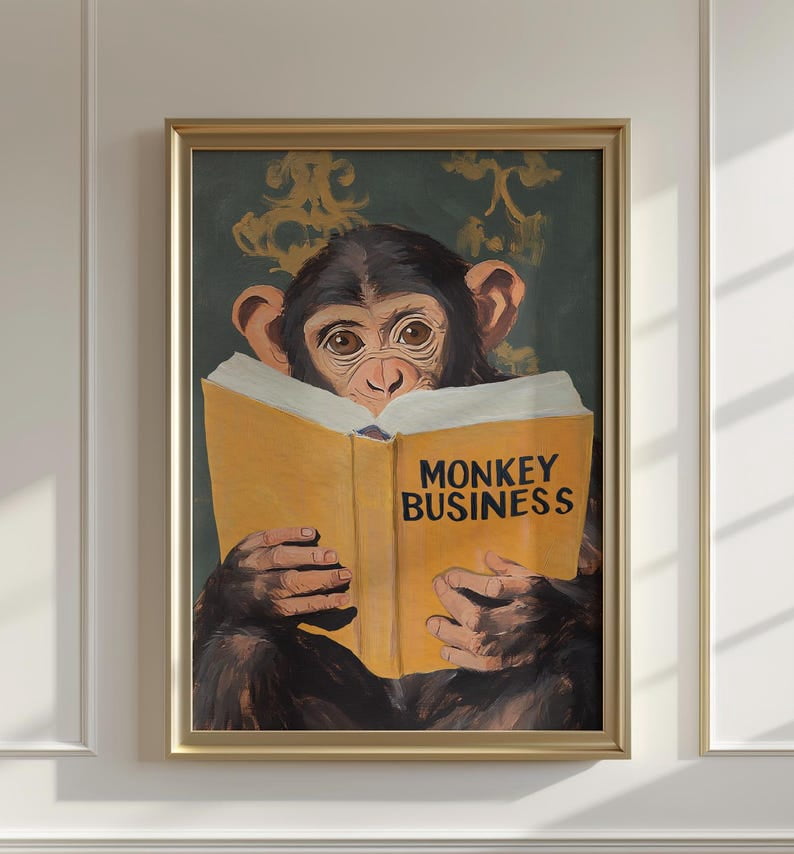Vesco Playful Monkey Business Poster, 12x18 UNFFRAMED - Walmart.com