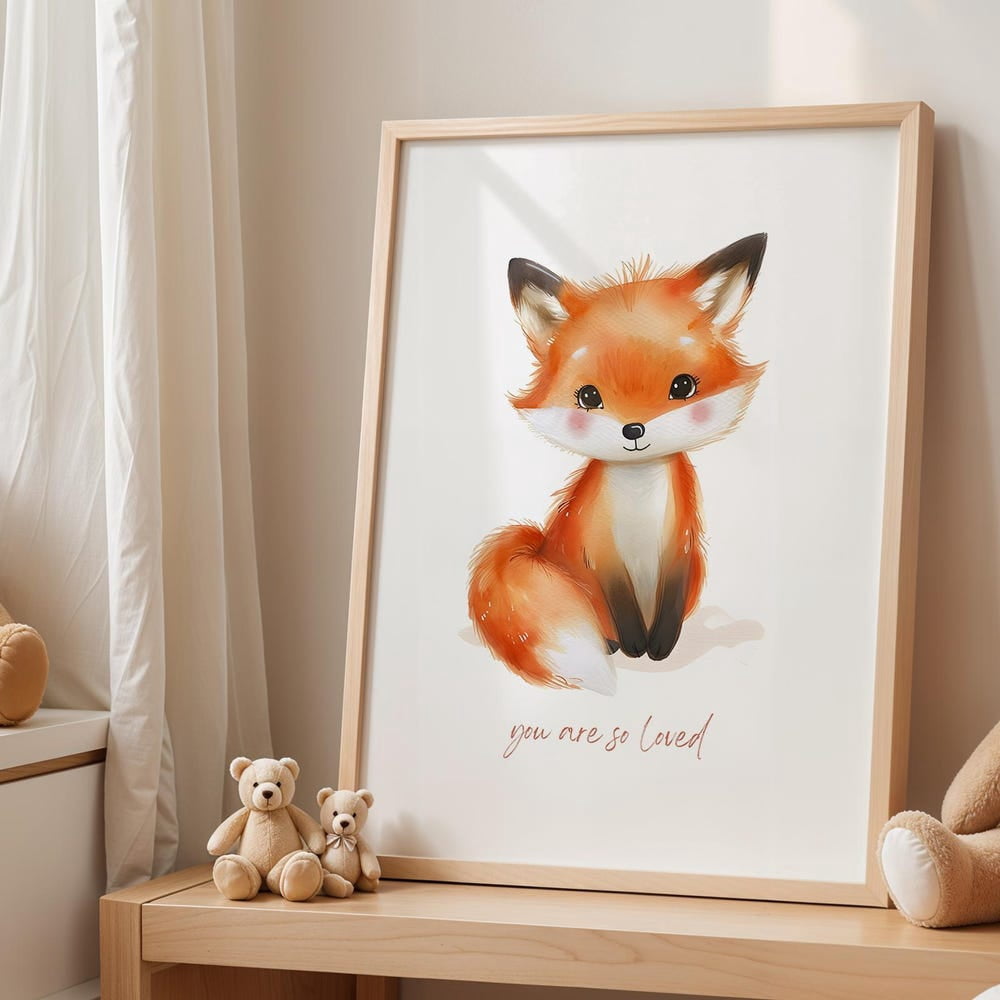 Vesco Playroom Ideas Fox Nursery Wall Art Woodland Animal Baby, 16x24 ...