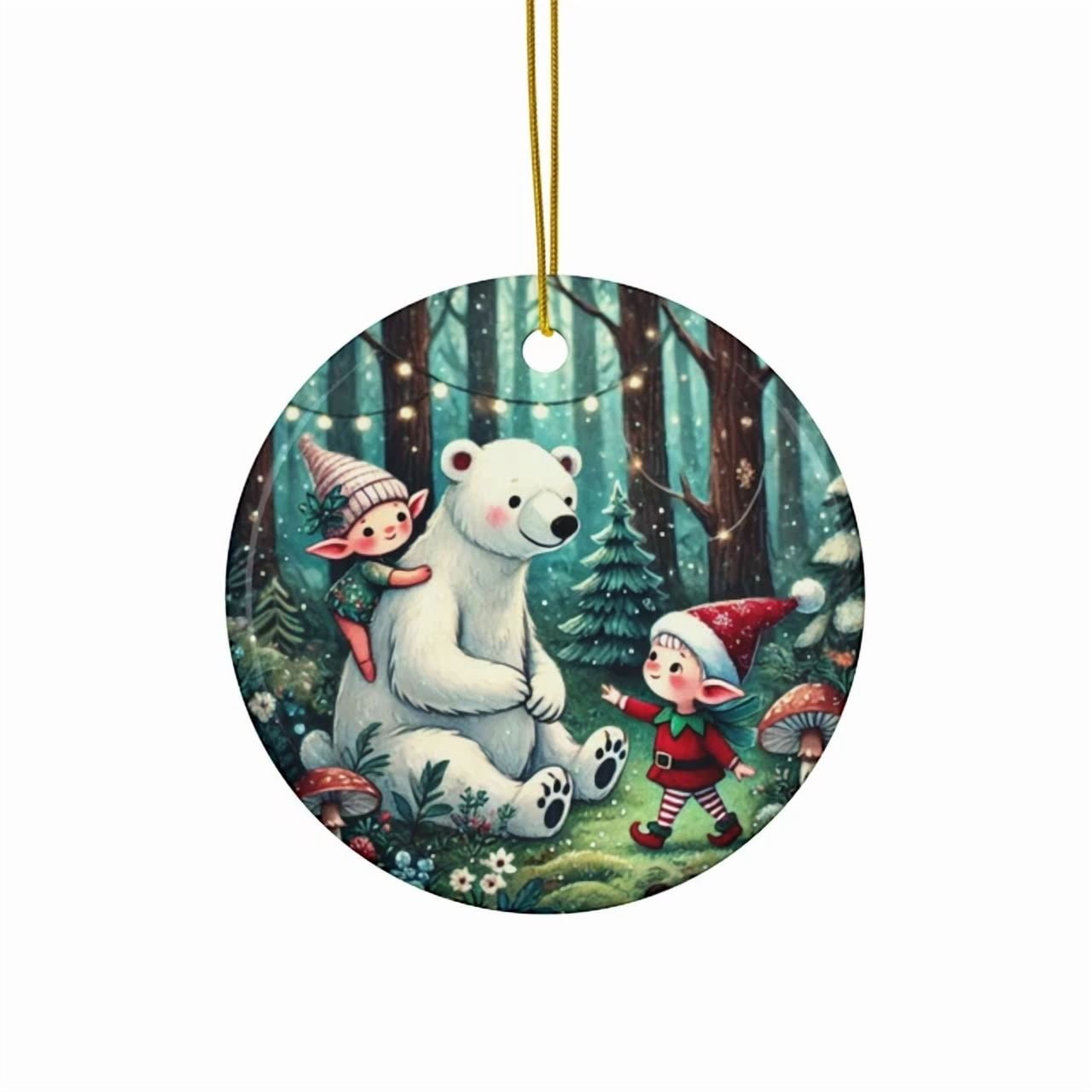 Vesco Polar Bear & Elves Christmas Ornament – Whimsical Woodland ...