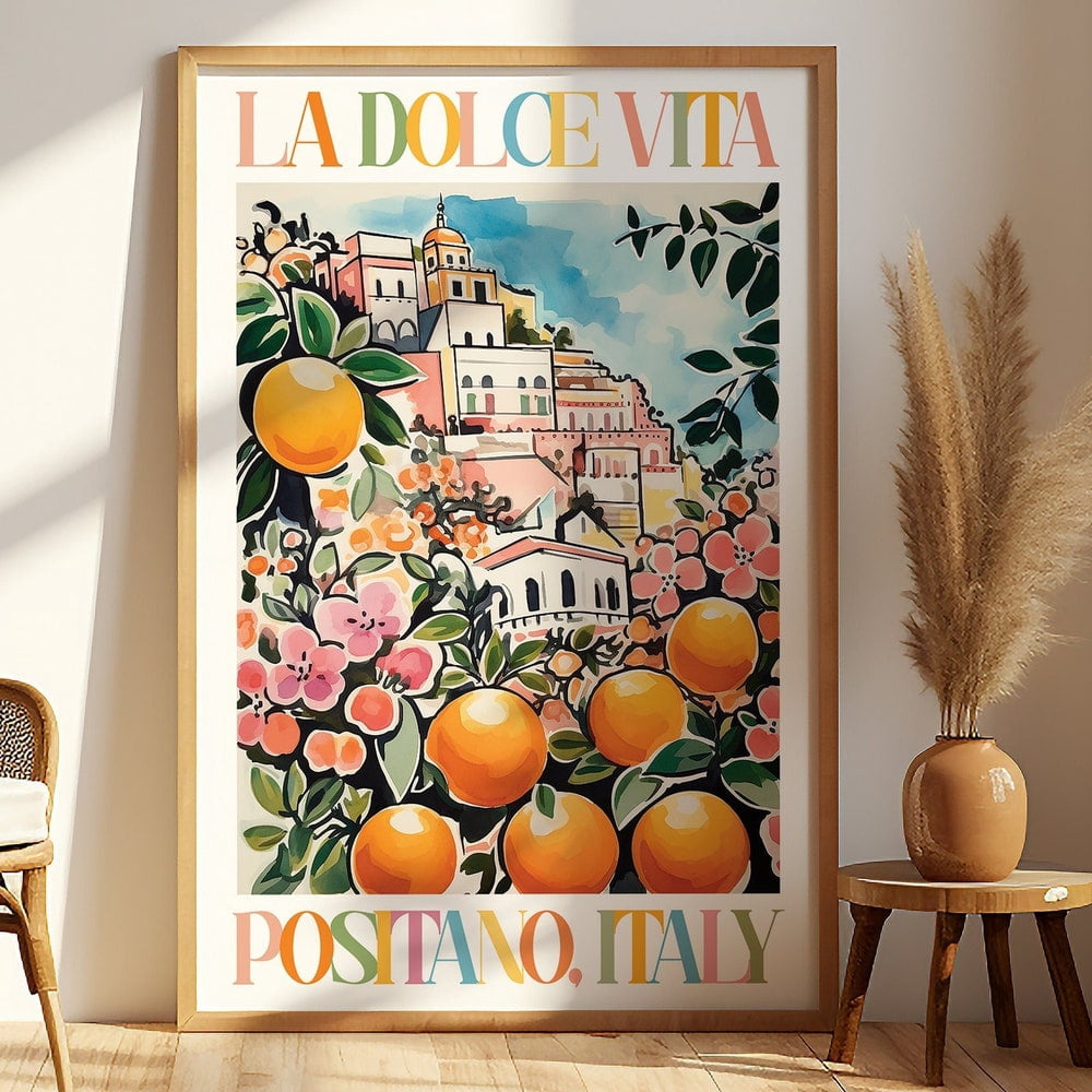 Vesco Positano Italy Retro Poster, 24x36 UNFFRAMED - Walmart.com