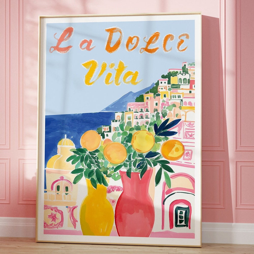 Vesco Positano Italy Travel Retro Poster, 8x12 UNFFRAMED - Walmart.com