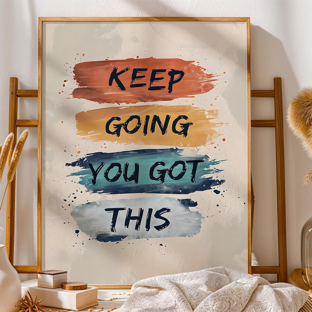 Vesco Positive Emotion Keep Going You Got This Wall Art Colourful Brush ...