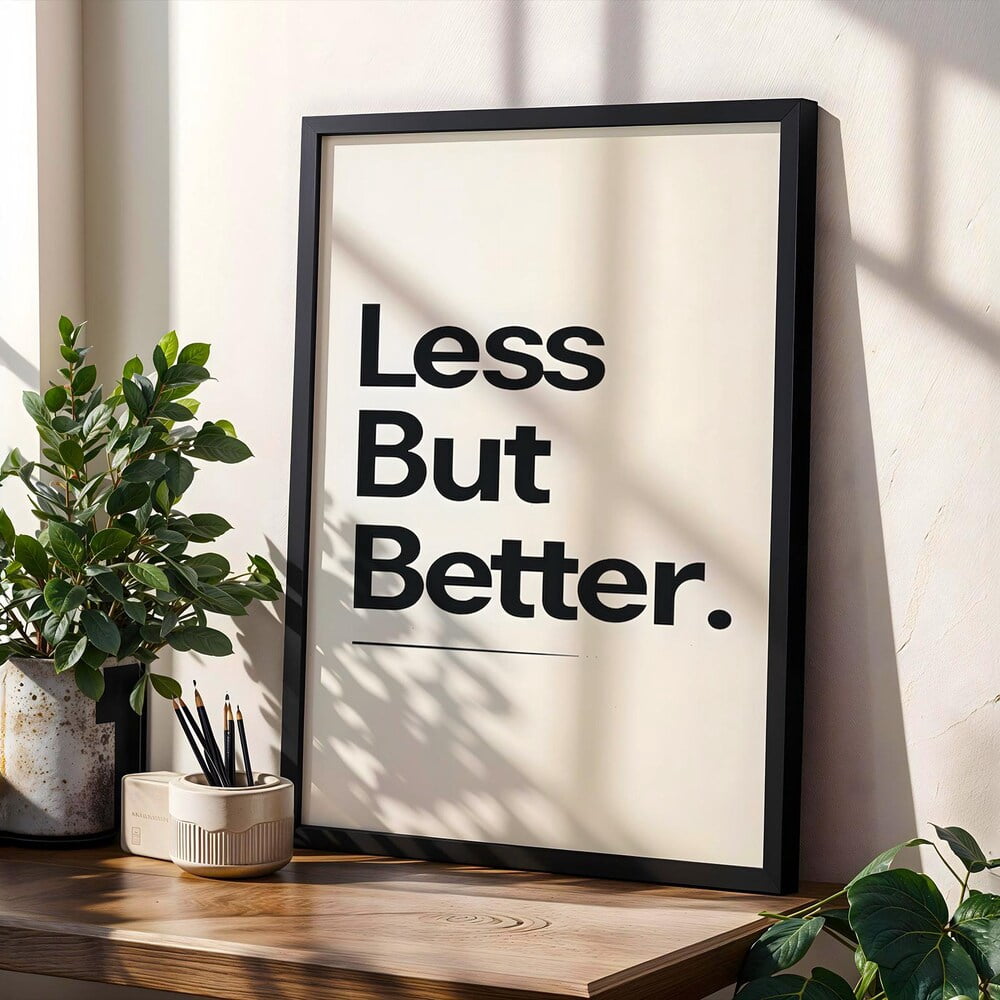 Vesco Positive Emotion Less But Better Wall Art Minimal Typography ...