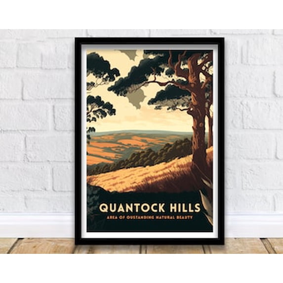 Vesco Quantock Hills Travel Print Somerset Print Quantock Art Print ...