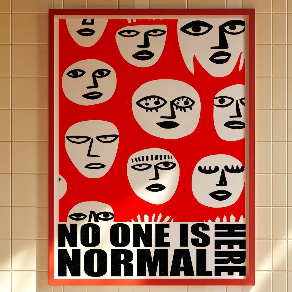 Vesco Red Abstract Face Poster, 24x36 UNFFRAMED - Walmart.com