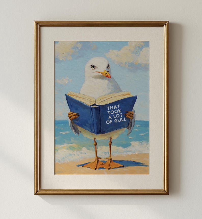 Vesco Seagull Reading Book Poster, 24x36 UNFFRAMED - Walmart.com