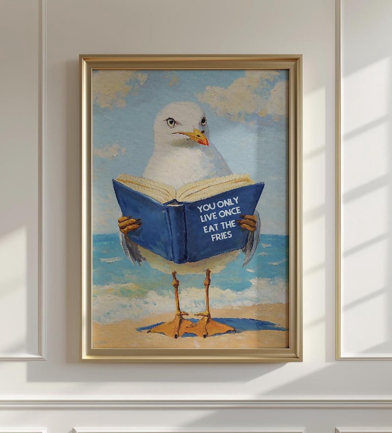 Vesco Seagull Reading Book Poster, 8x12 UNFFRAMED - Walmart.com