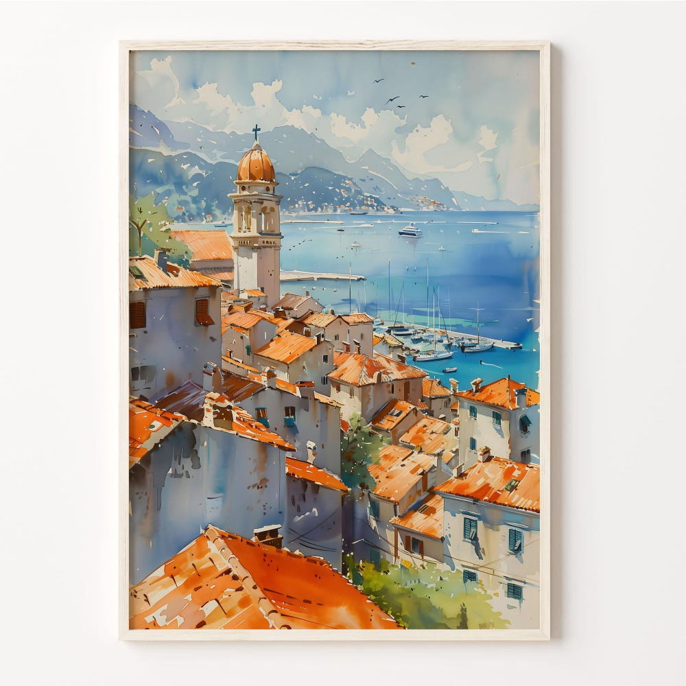 Vesco Split Croatia Print: Dalmatian Coast Travel Poster Art Print ...