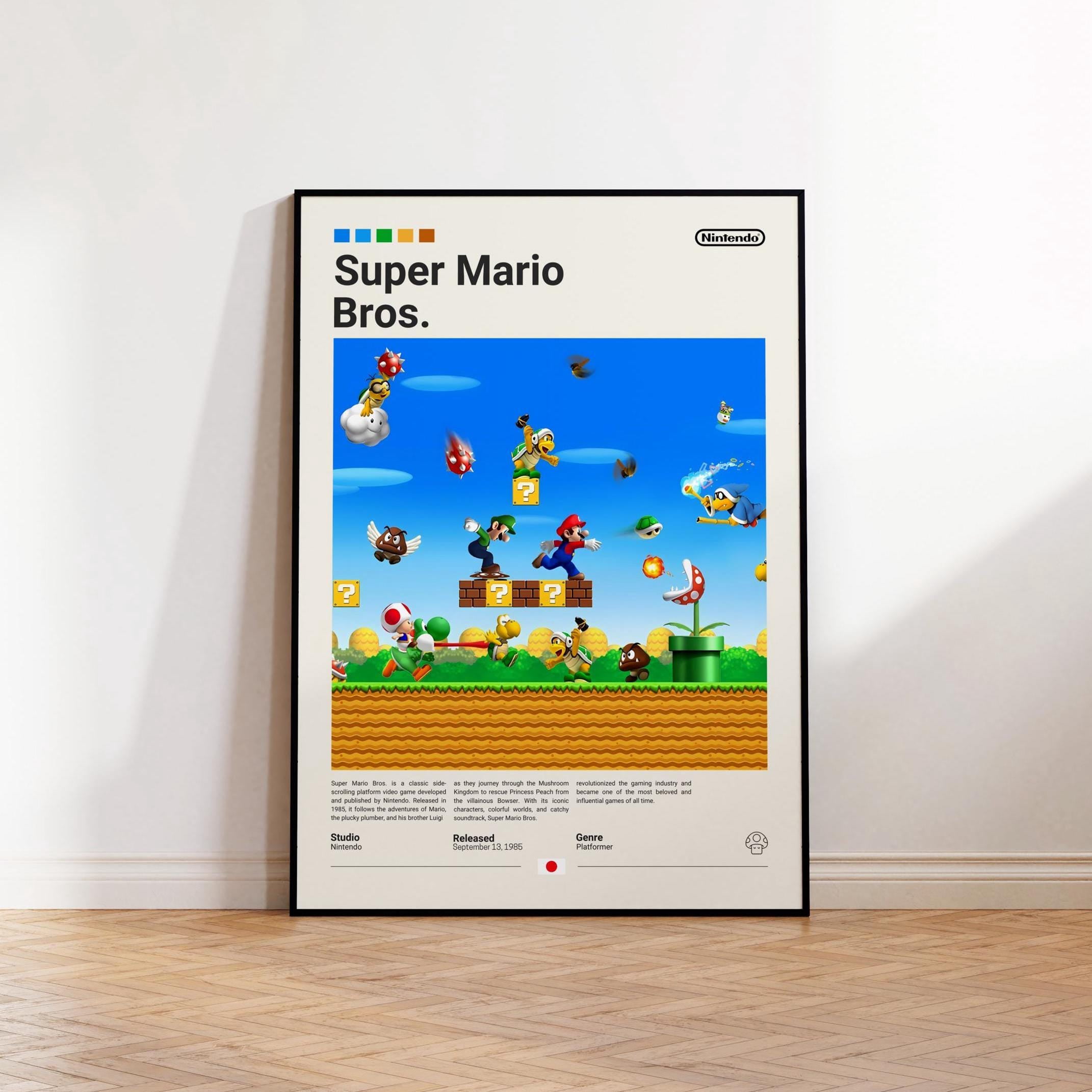 Vesco Super Mario Bros Poster, Gaming Room Poster, Super Mario Fan Gift ...