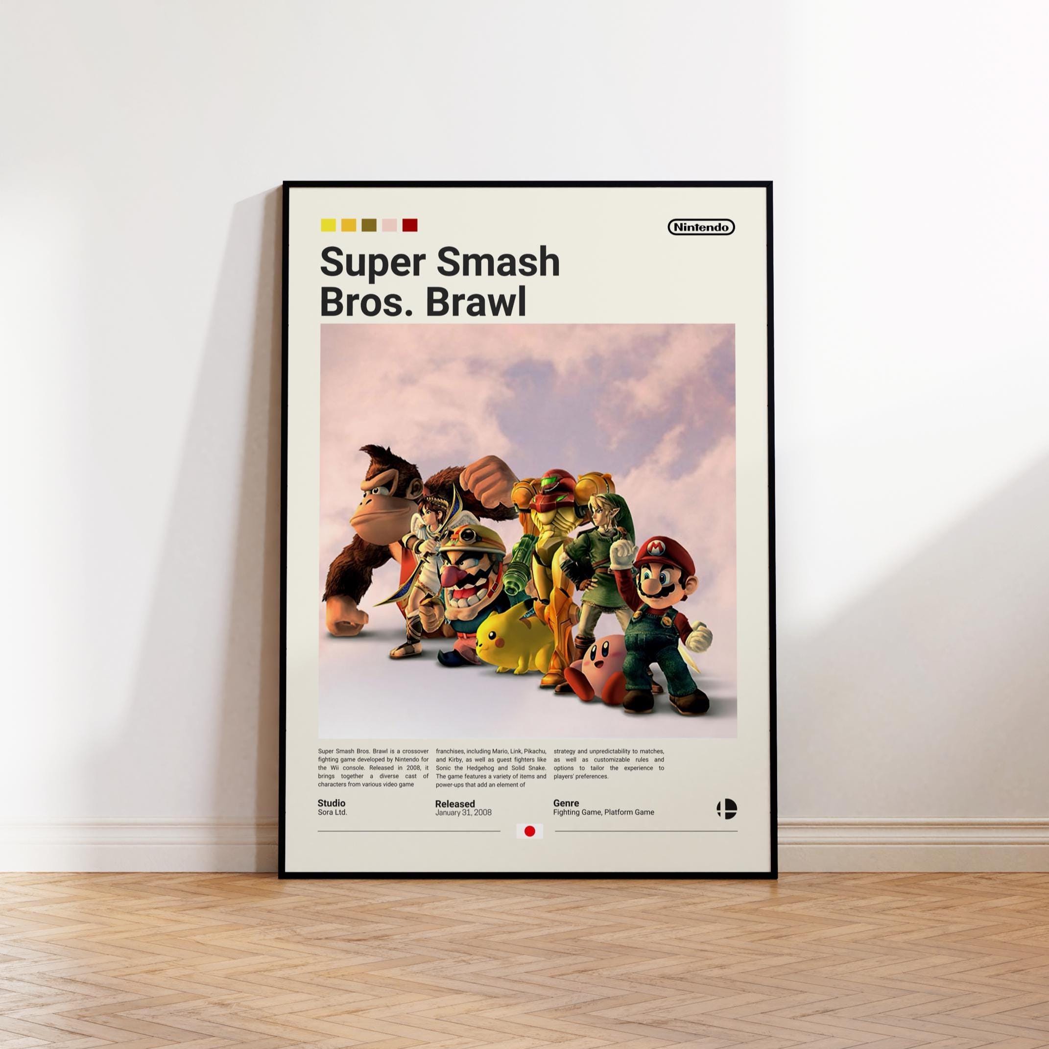 Vesco Super Smash Bros Poster, Gaming Room Poster, Smash Bros Fan Gift ...