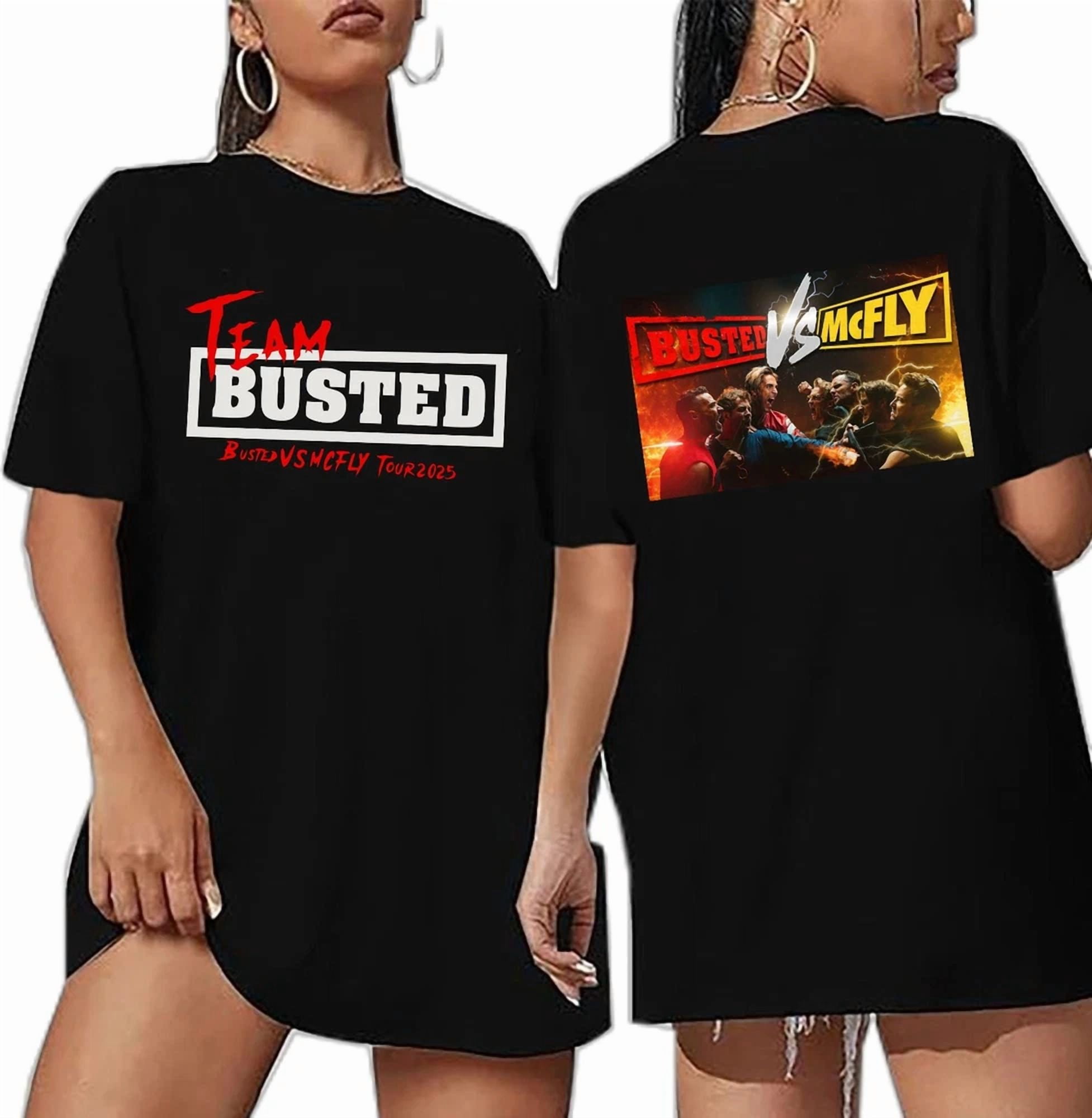 Vesco Team Busted 2025 Tour Tshirt, Busted Vs Mcfly Concert Front Back ...