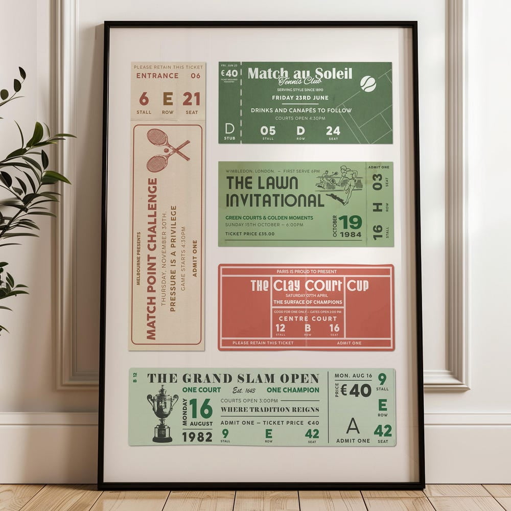 Vesco Tennis Club Ticket Stub Poster: Vintage Trendy Sports Wall Art ...