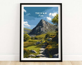 Vesco Tryfan Poster Wales Wall Art Scenic Welsh Highlands Print,, 8x12 ...