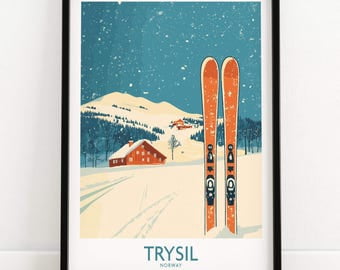 Vesco Trysil Resort Art Print Skiing Wall Art Norway Winter Sport ...