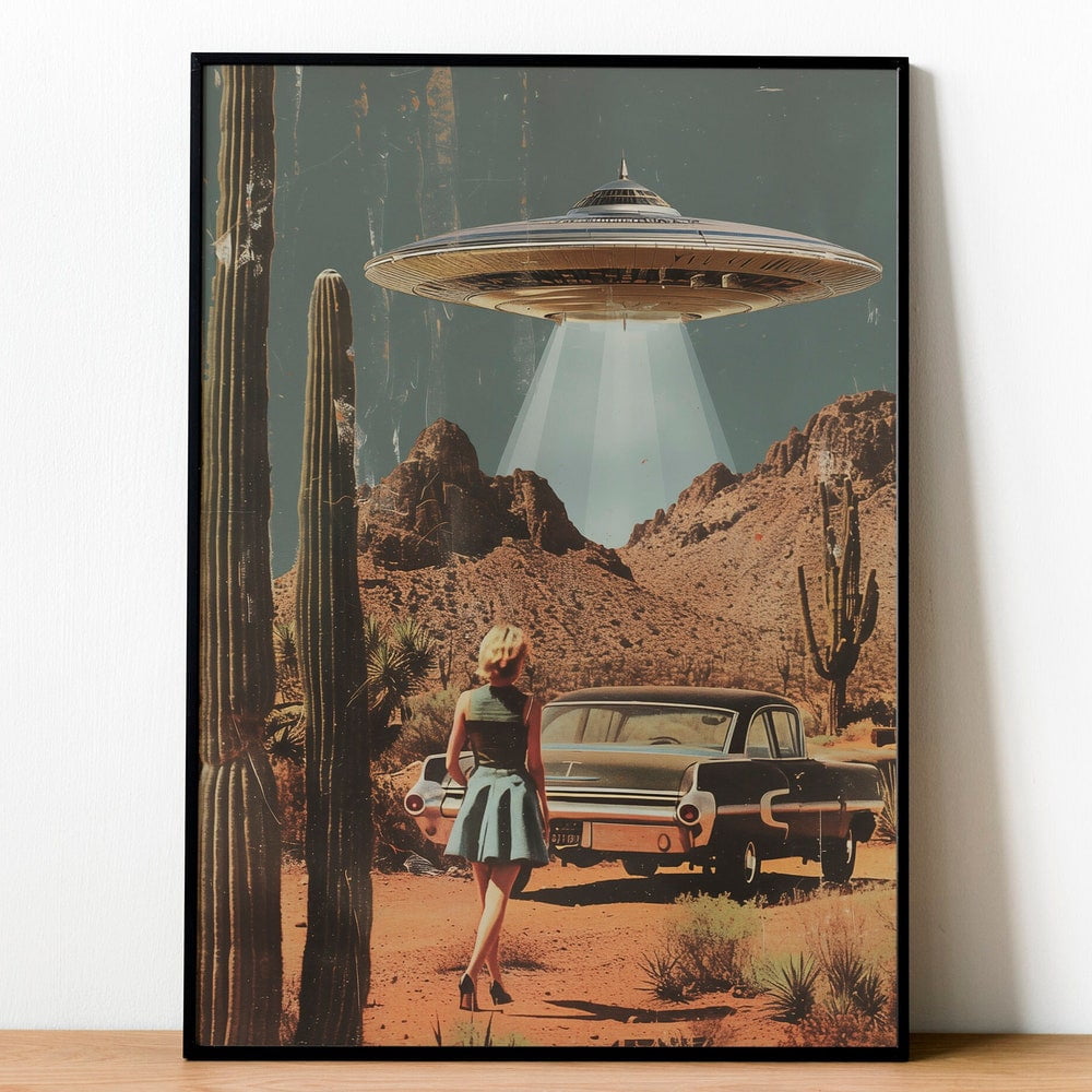 Vesco Ufo Retro Sci Fi Ufo Alien Poster, 12x18 UNFFRAMED - Walmart.com