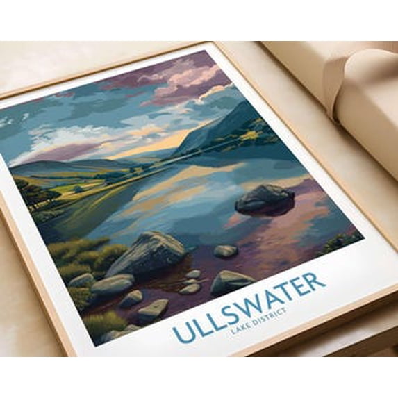 Vesco Ullswater Lake District Art Print, Scenic UK Landscape, Tra, 8x12 ...