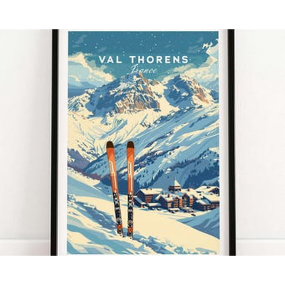 Vesco Val Thorens Travel Art Print Resort Print Val Thorens Prese ...