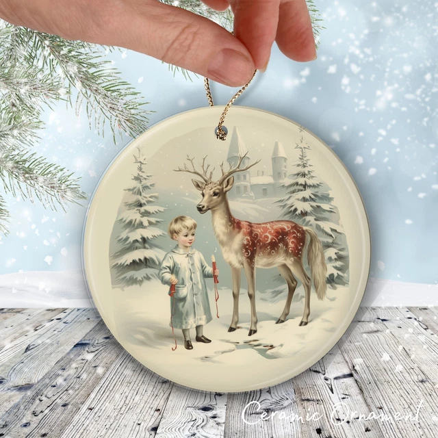 Vesco Vintage Postage Card Ceramic Christmas Ornament Nostalgic ...