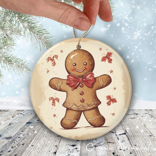 Vesco Vintage Postage Card Ceramic Christmas Ornament Nostalgic ...