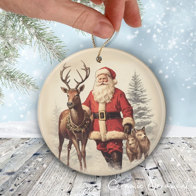 Vesco Vintage Postage Card Ceramic Christmas Ornament Nostalgic ...