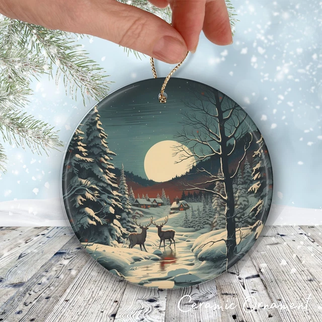 Vesco Vintage Postage Card Ceramic Christmas Ornament Nostalgic ...