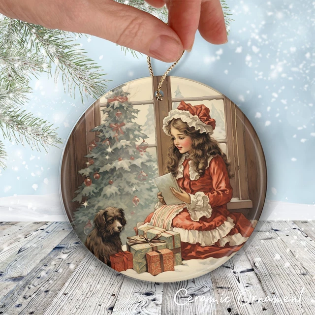Vesco Vintage Postage Card Ceramic Christmas Ornament Nostalgic ...
